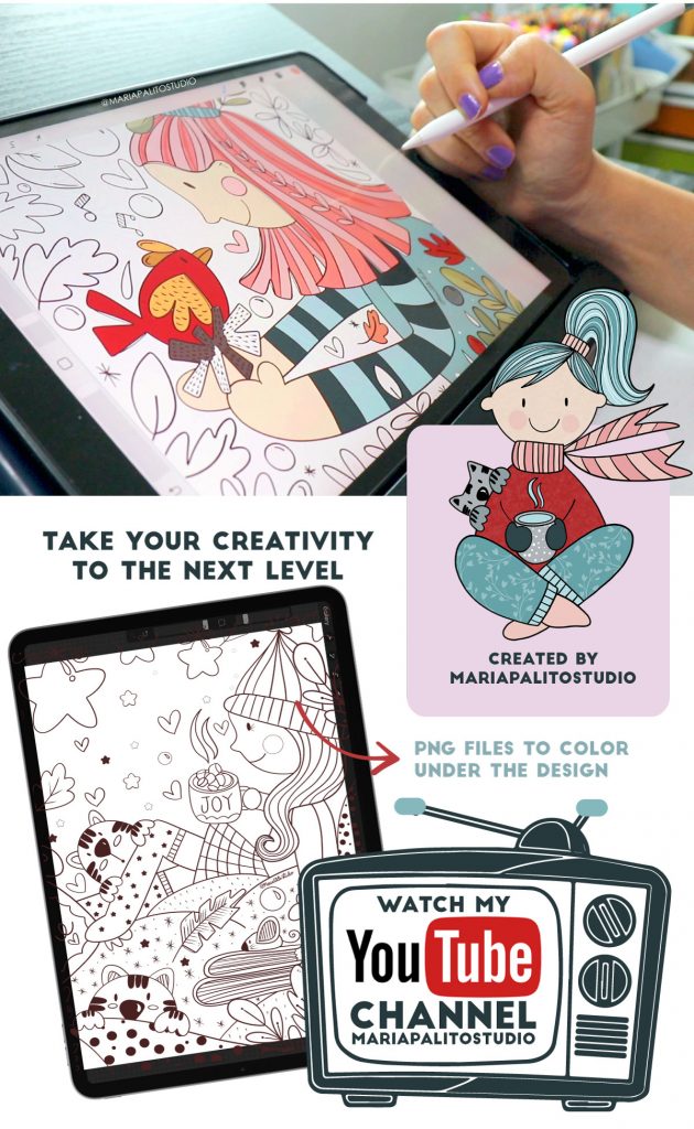 Cozy Girl Digital Coloring Book to Relief Stress and Anxiety M019 ...