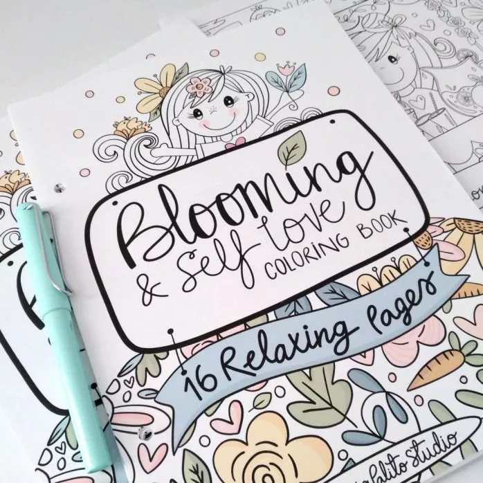 Printable Self-Love Coloring Book, 16 Coloring Pages – MariaPalito Studio