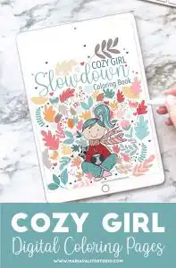 Cozy Girl Digital Coloring Book M019 – MariaPalito Studio