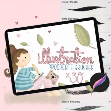 30 Procreate Brushes, Illustration, Inking, Texture M011 – MariaPalito Studio