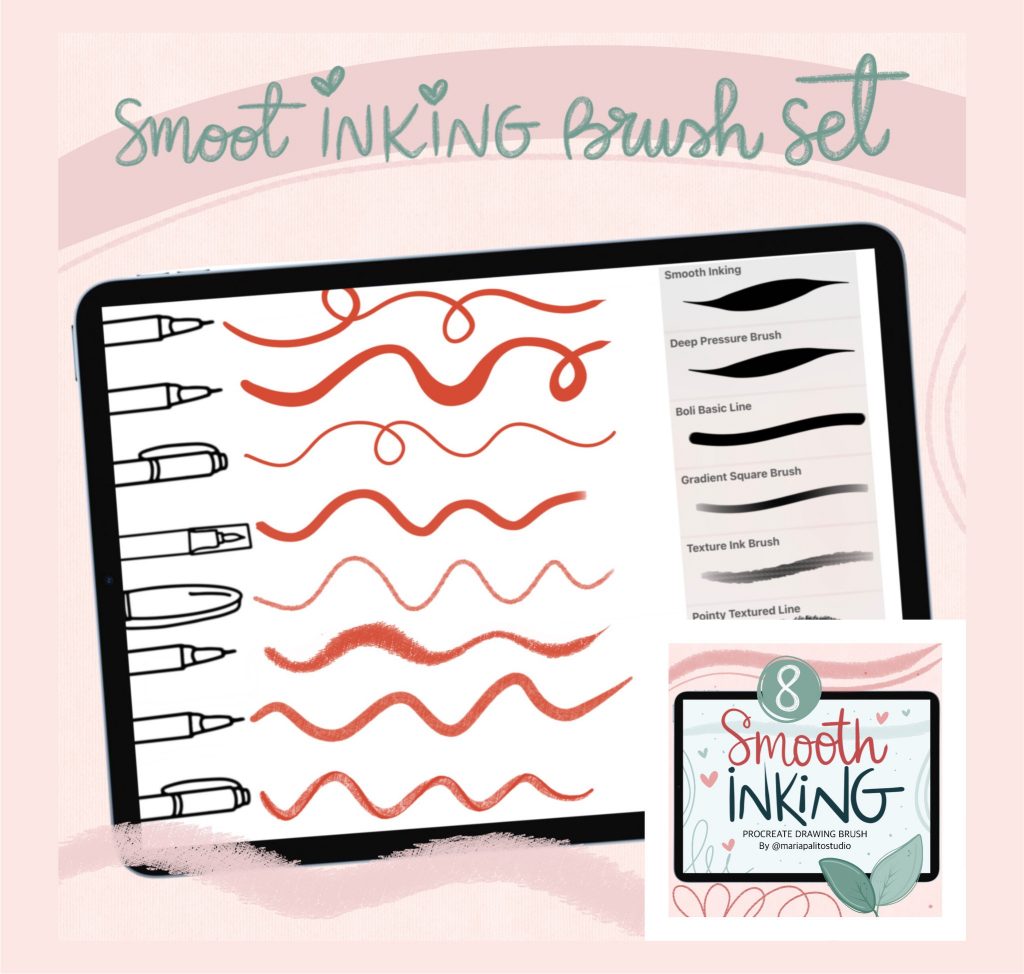 20 Inking Procreate Brushes for Lineart Drawing – MariaPalito Studio