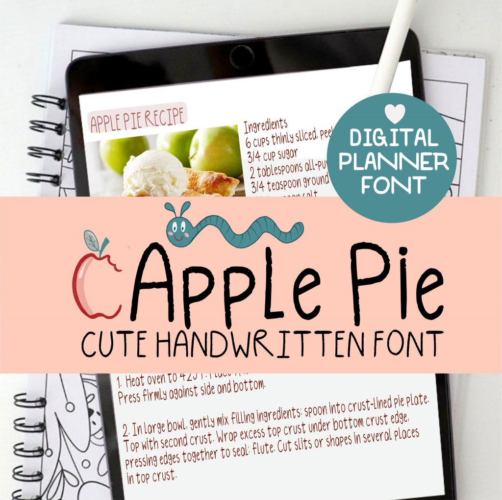 Apple Pie Handwritten Font for Digital Notetaking M044 – MariaPalito Studio