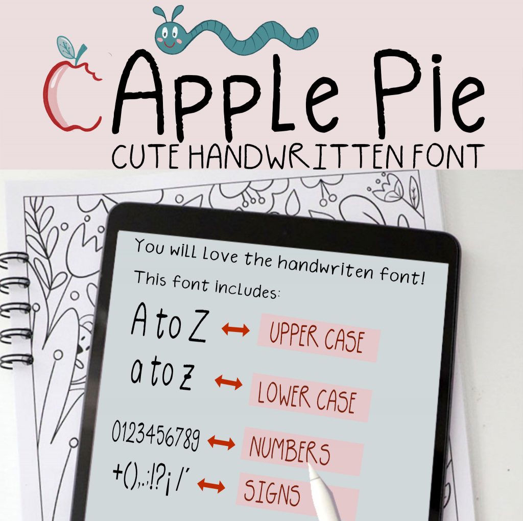 Apple Pie Handwritten Font for Digital Notetaking – MariaPalito Studio