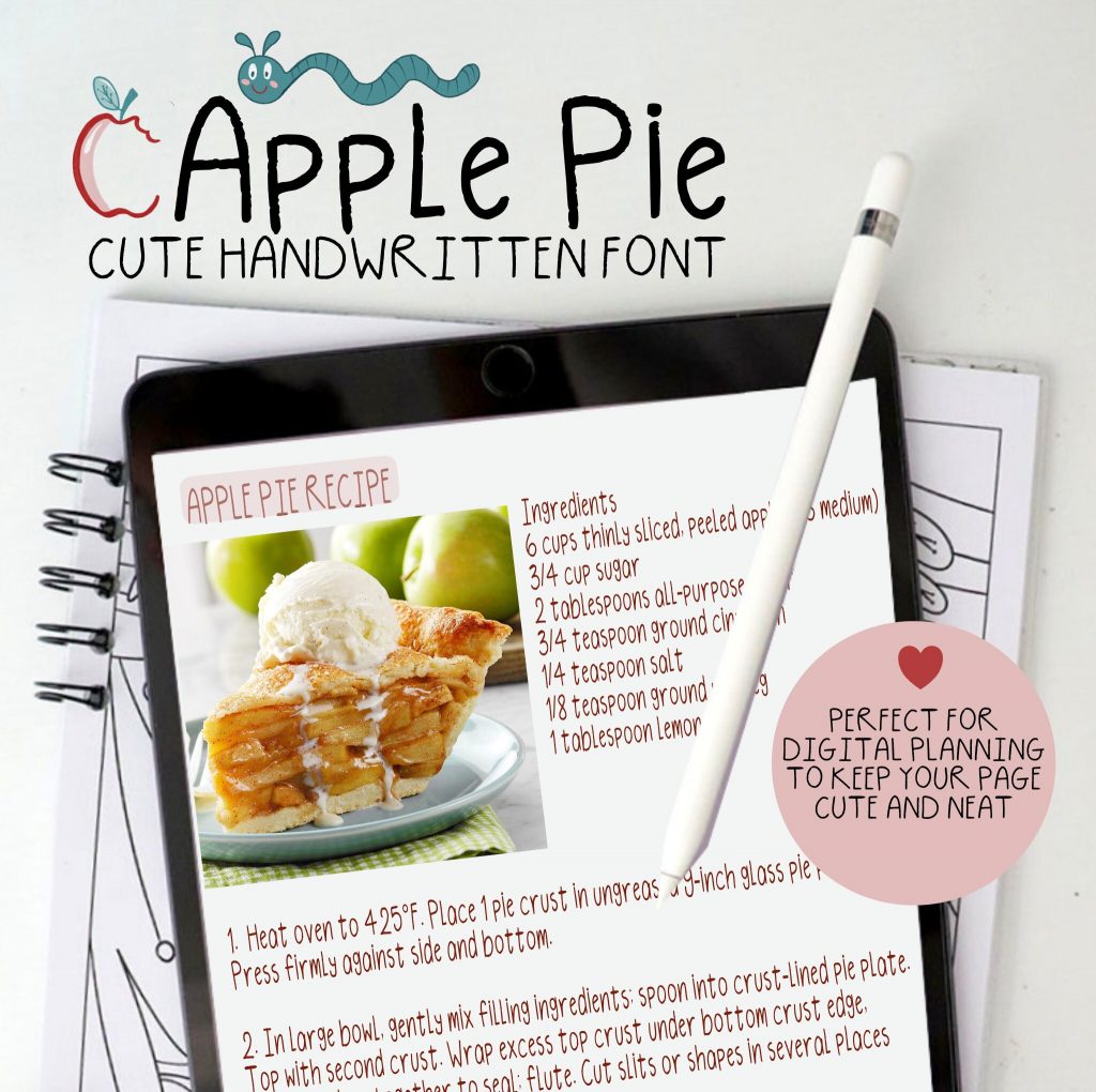 Apple Pie Handwritten Font for Digital Notetaking – MariaPalito Studio