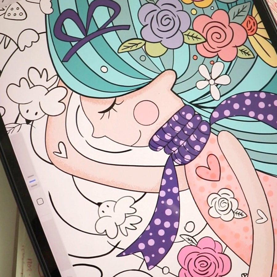 Blooming + Cozy Girl Digital Coloring Book Bundle M008 – MariaPalito Studio