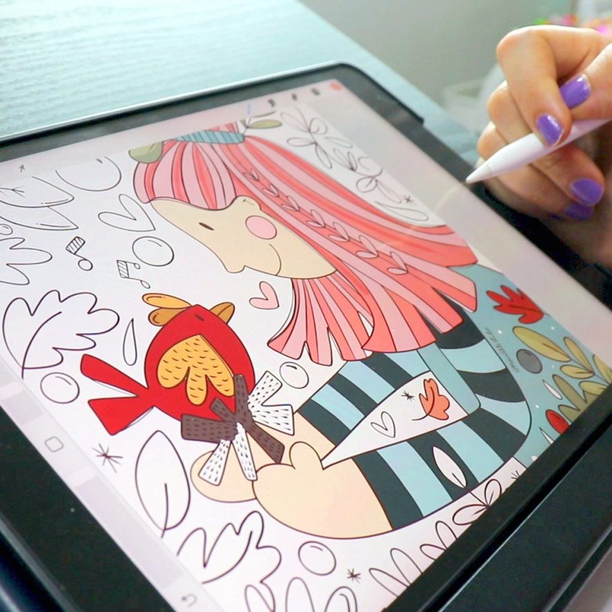 Blooming + Cozy Girl Digital Coloring Book Bundle - MariaPalito Studio