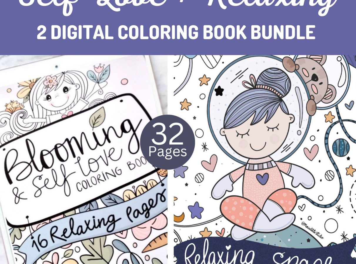 Digital Coloring Book Bundle: 32 Relaxing Coloring Pages M014 ...