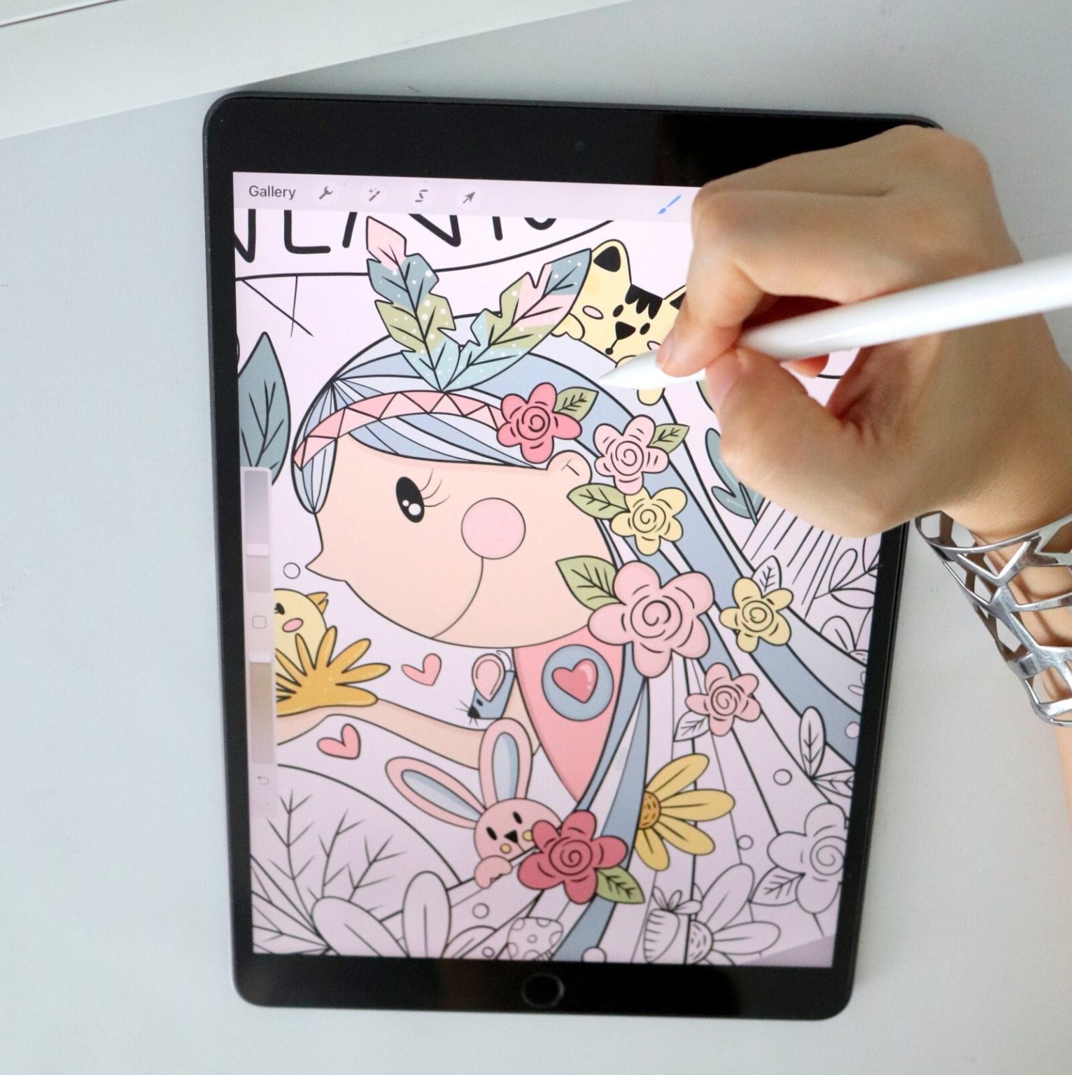 Procreate Bundle: Blooming Coloring Book + Procreate Brushes ...