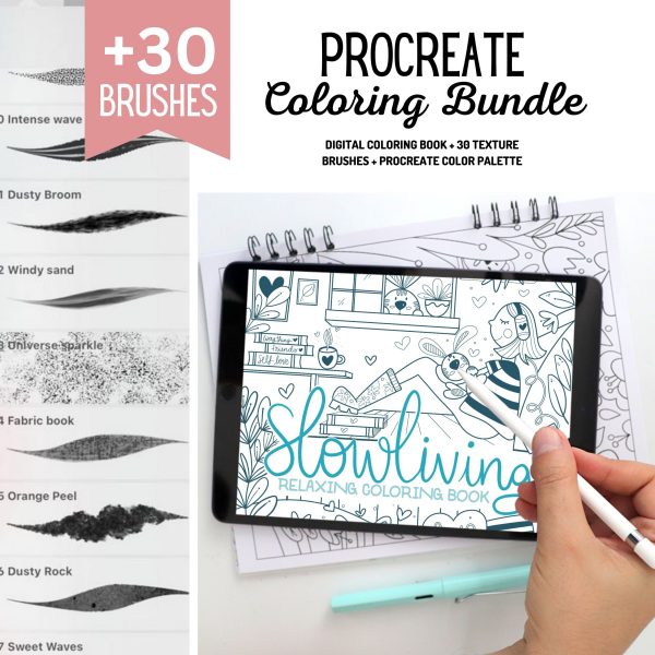 4 Procreate Coloring Book Bundle for Ipad Coloring M010 – MariaPalito Studio
