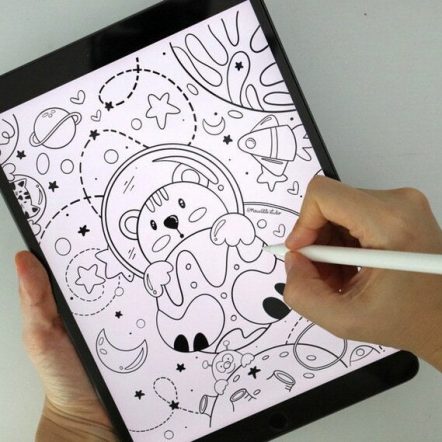SPACE Digital Coloring Book, Anxiety Relief - MariaPalito Studio
