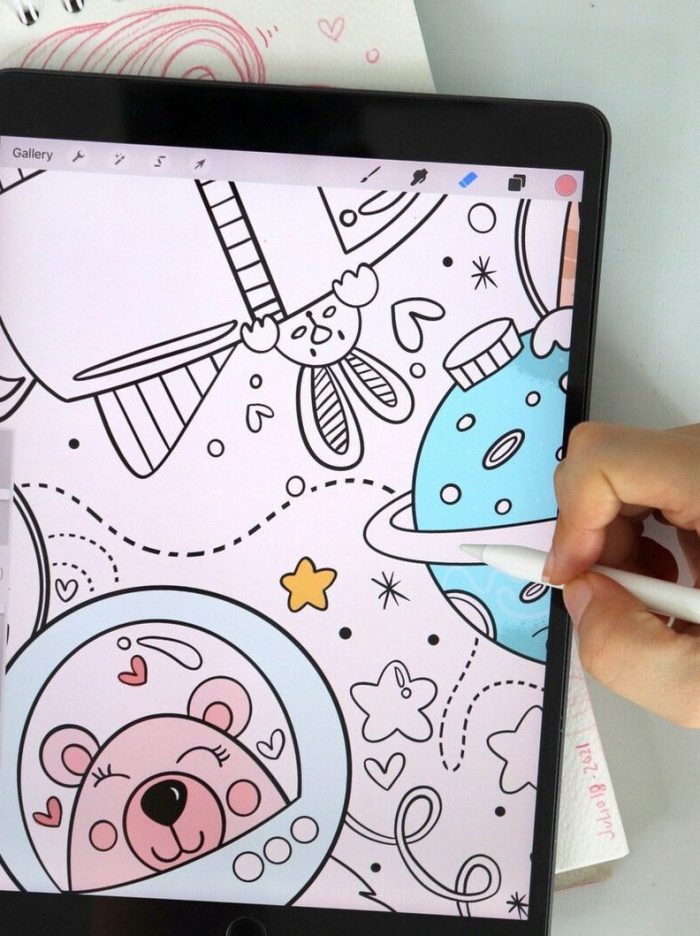 2 Coloring Book Bundle Space + Cozy Girl M013 – MariaPalito Studio