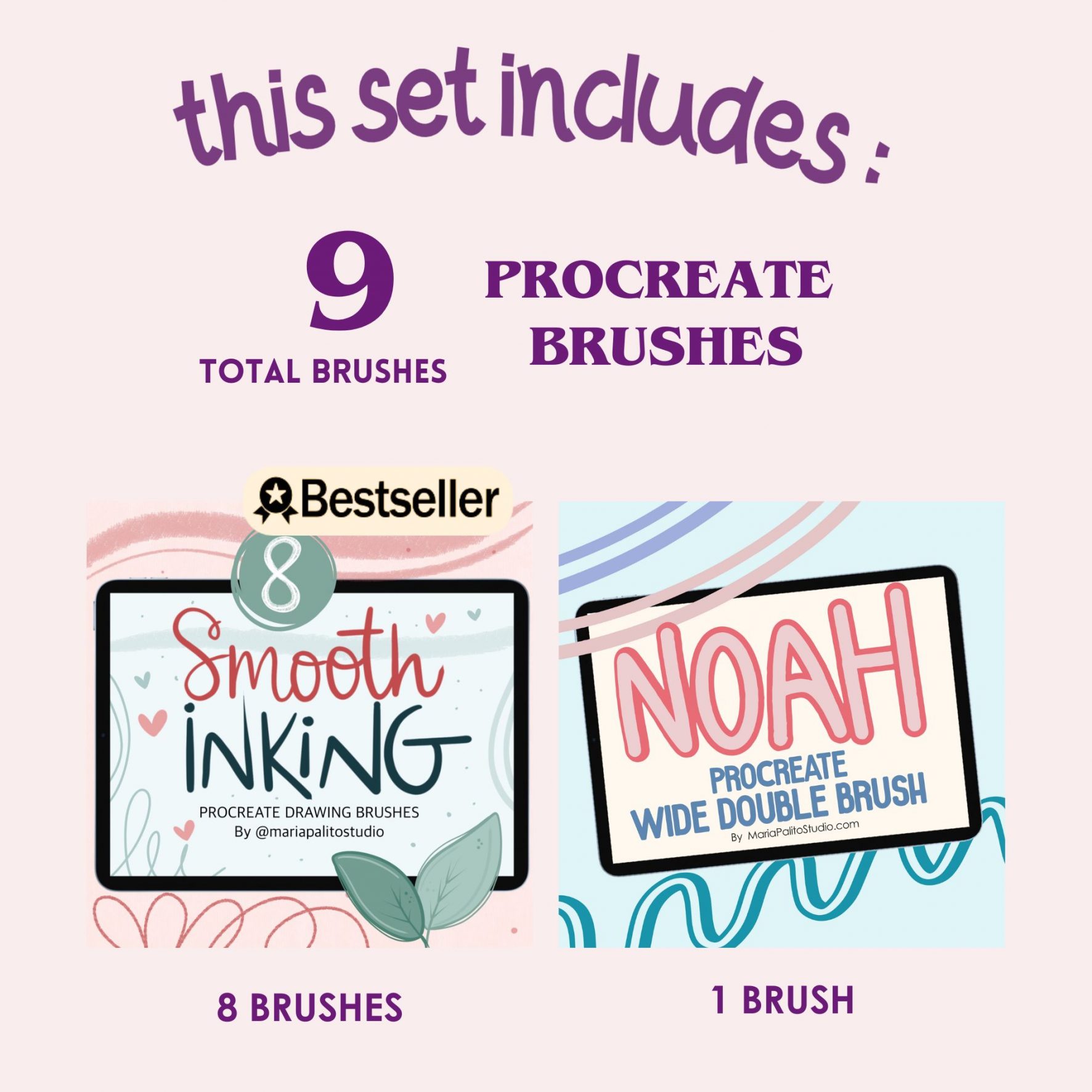 INKING Procreate Brushes M020 – MariaPalito Studio