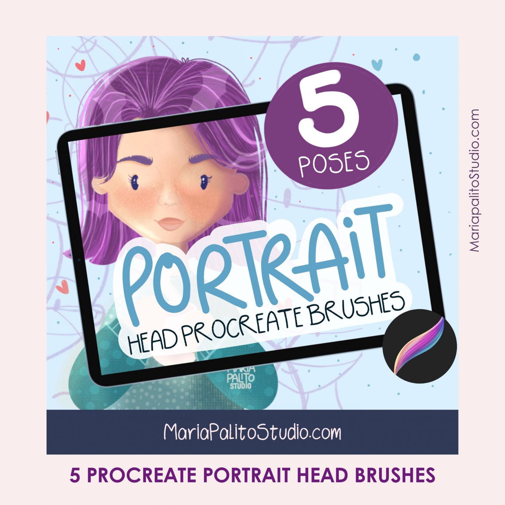 27 Procreate Chibi Head Drawing Set Cartoon M024 – MariaPalito Studio