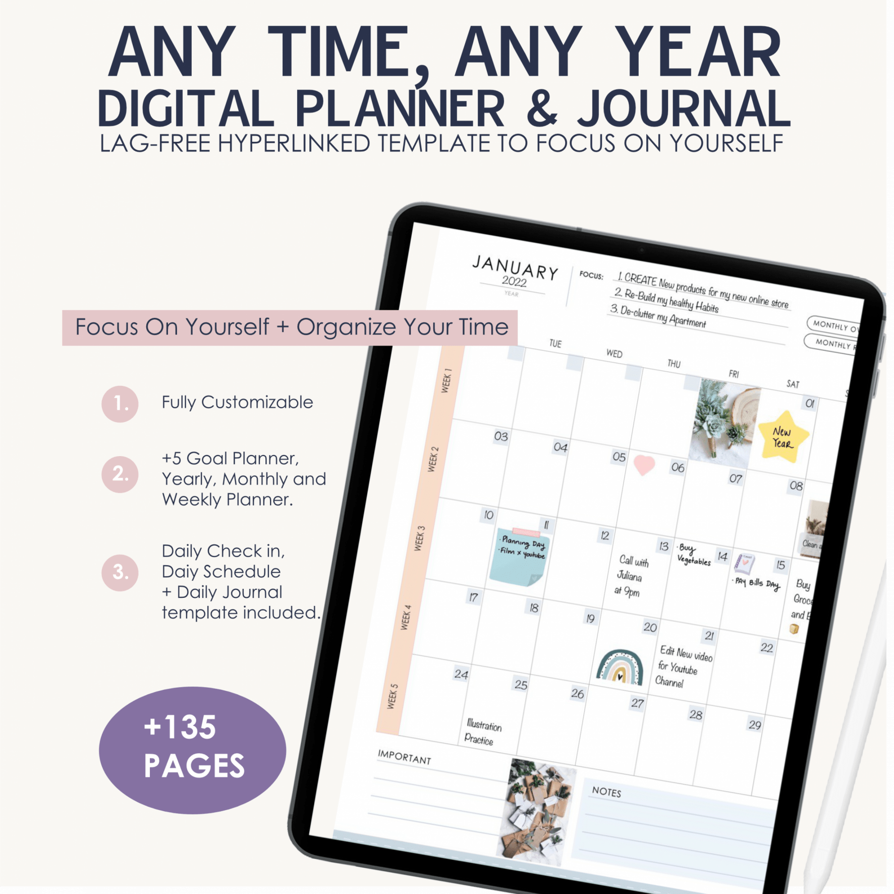 GOODNOTES Planner Journal Undated – MariaPalito Studio