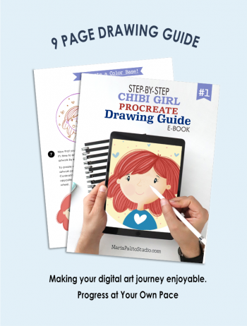 Chibi Girl Procreate Drawing Guide Step-by-Step E-Book M037 ...