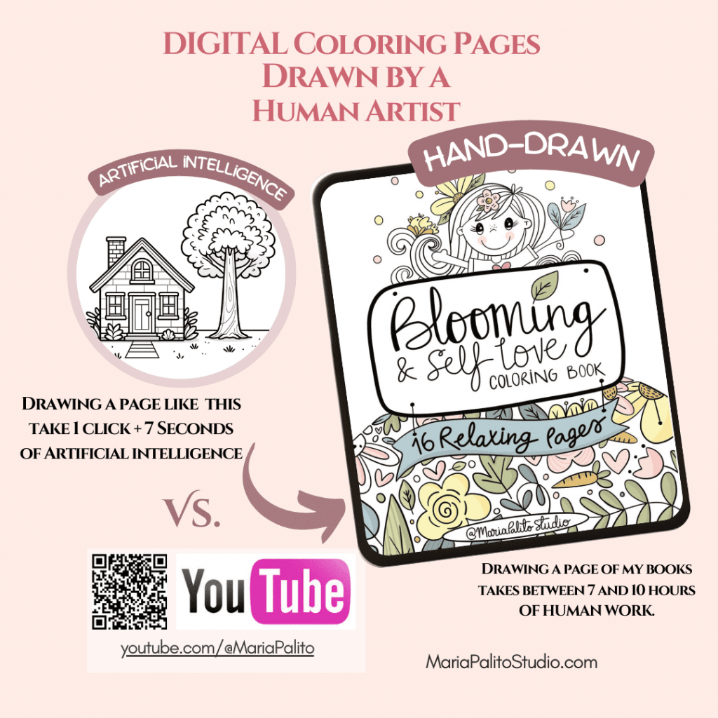 “BLOOMING” Procreate Digital Coloring Book, 16 Relaxing Pages ...