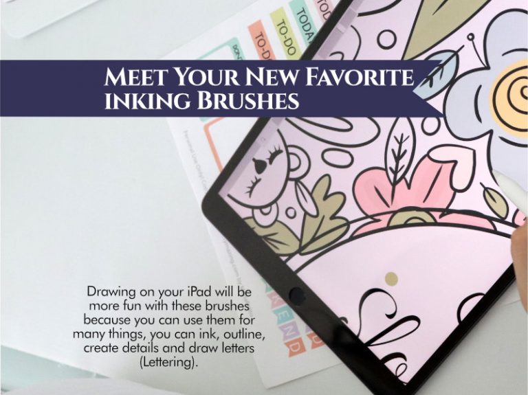 12 SMOOTH INKING Procreate Brushes, Lineart Outline M042 – MariaPalito ...