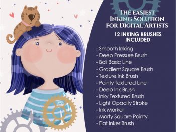 12 SMOOTH INKING Procreate Brushes, Lineart Outline M042 – MariaPalito ...