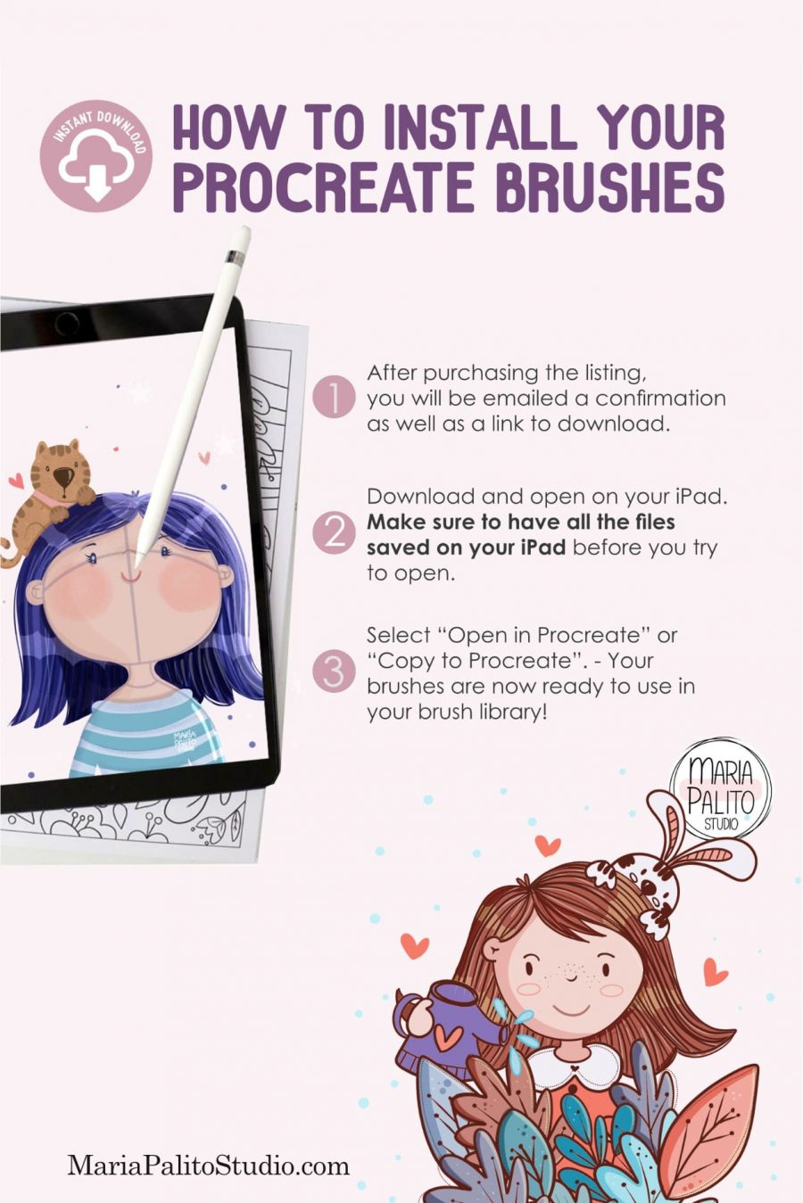 Body Pose PROCREATE Bundle Drawing Set M086 – MariaPalito Studio