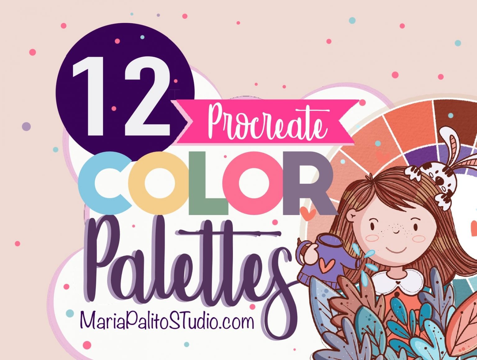 12 Color Palette Bundle for Procreate Coloring, 360 Colors Total ...