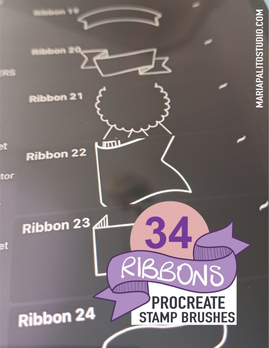 34 Ribbon Procreate Stamp Brushes Set Banners – MariaPalito Studio