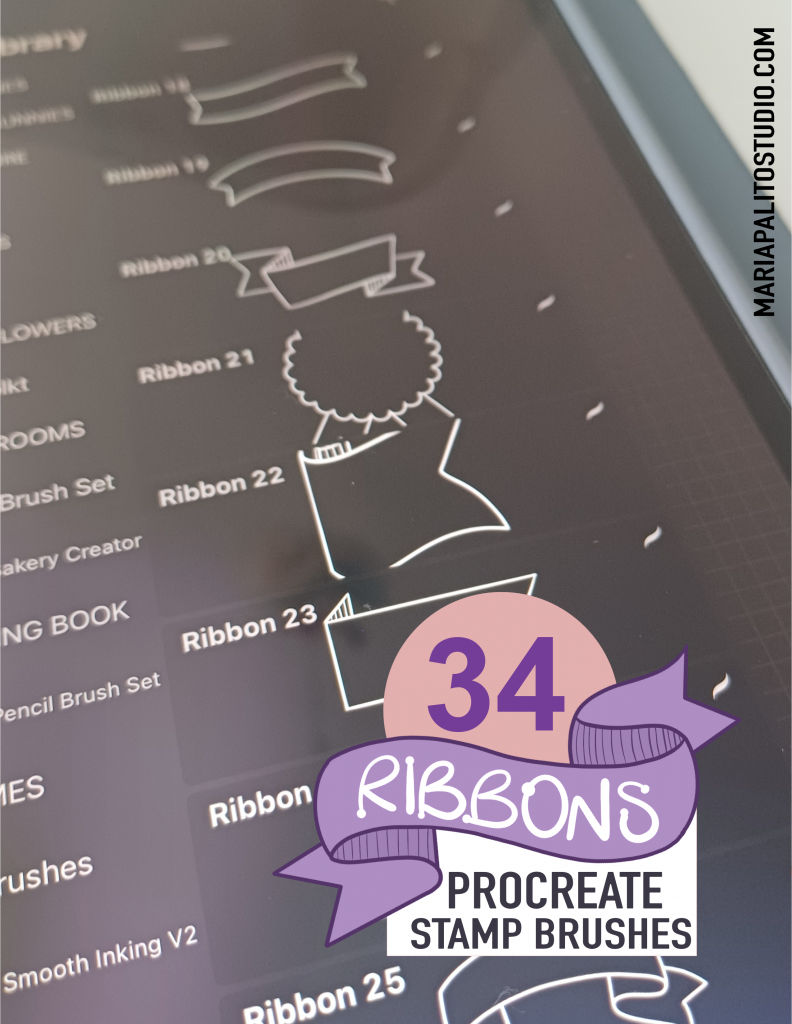 34 Ribbon Procreate Stamp Brushes Set Banners – MariaPalito Studio