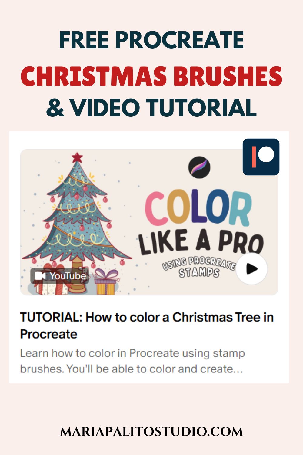 How to Color a Christmas Tree in Procreate | Hand-Drawn Christmas ...